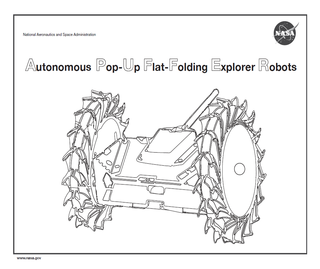 Autonomous Pop-Up Flat Folding Explorer Robot Coloring Page - NASA