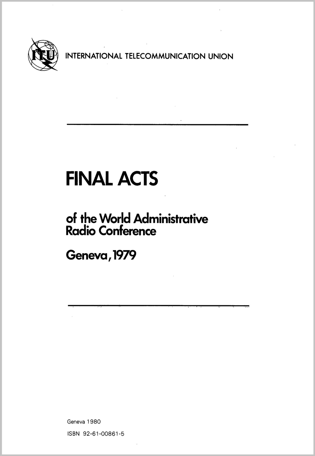 September to December 1979 - Frequency Allocation Chart Adopted - NASA