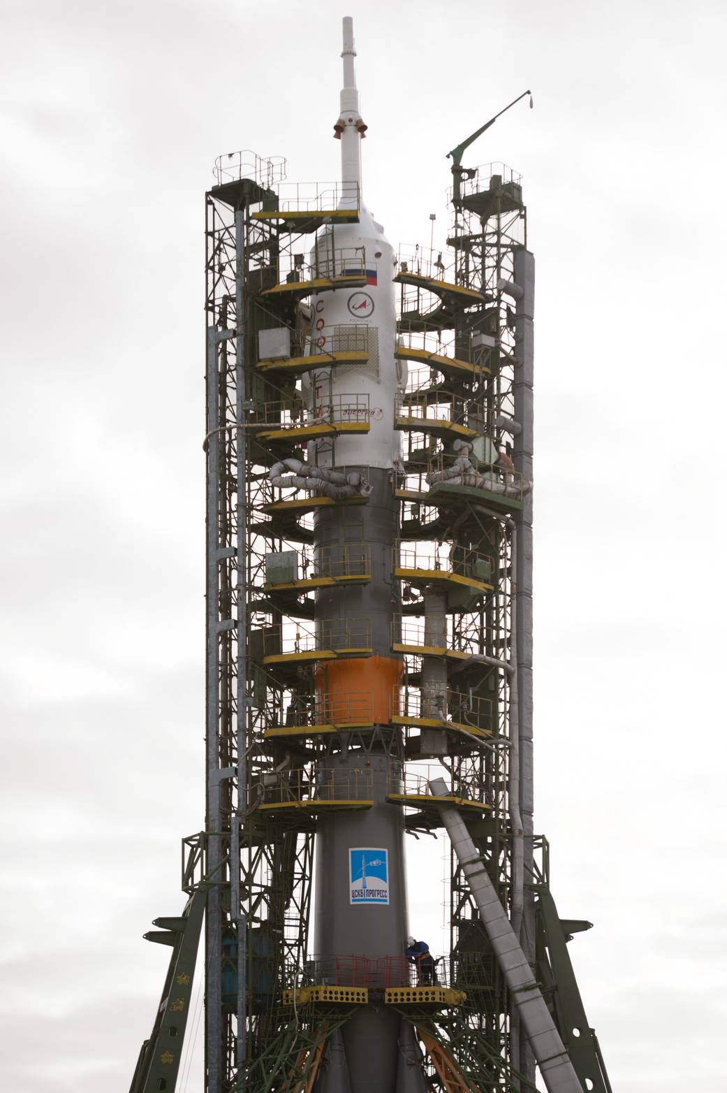 Gantry Arms Secure Soyuz - NASA