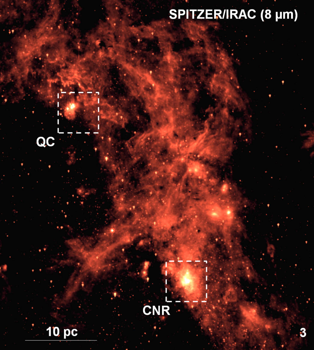 Milky Way Galactic Center from Spitzer Telescope - NASA