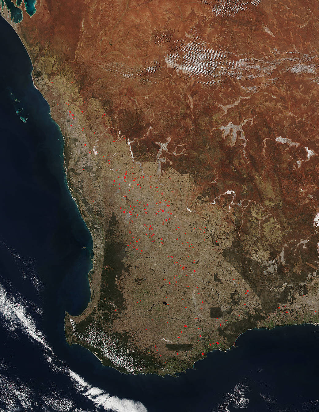 Bushfires In and Around Perth and Western Australia - NASA