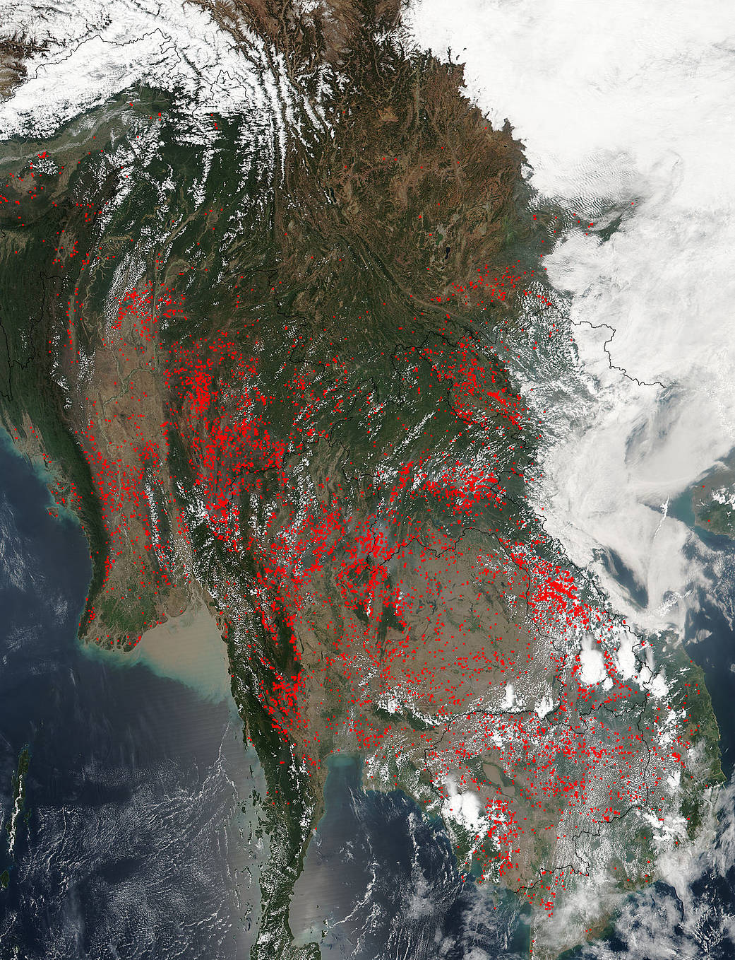 Agricultural Fires Continue in Indochina - NASA
