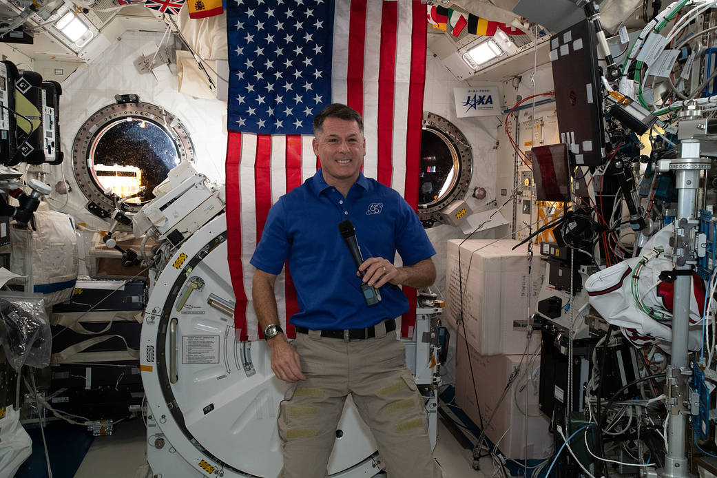 Astronaut Shane Kimbrough inside the Kibo lab module - NASA