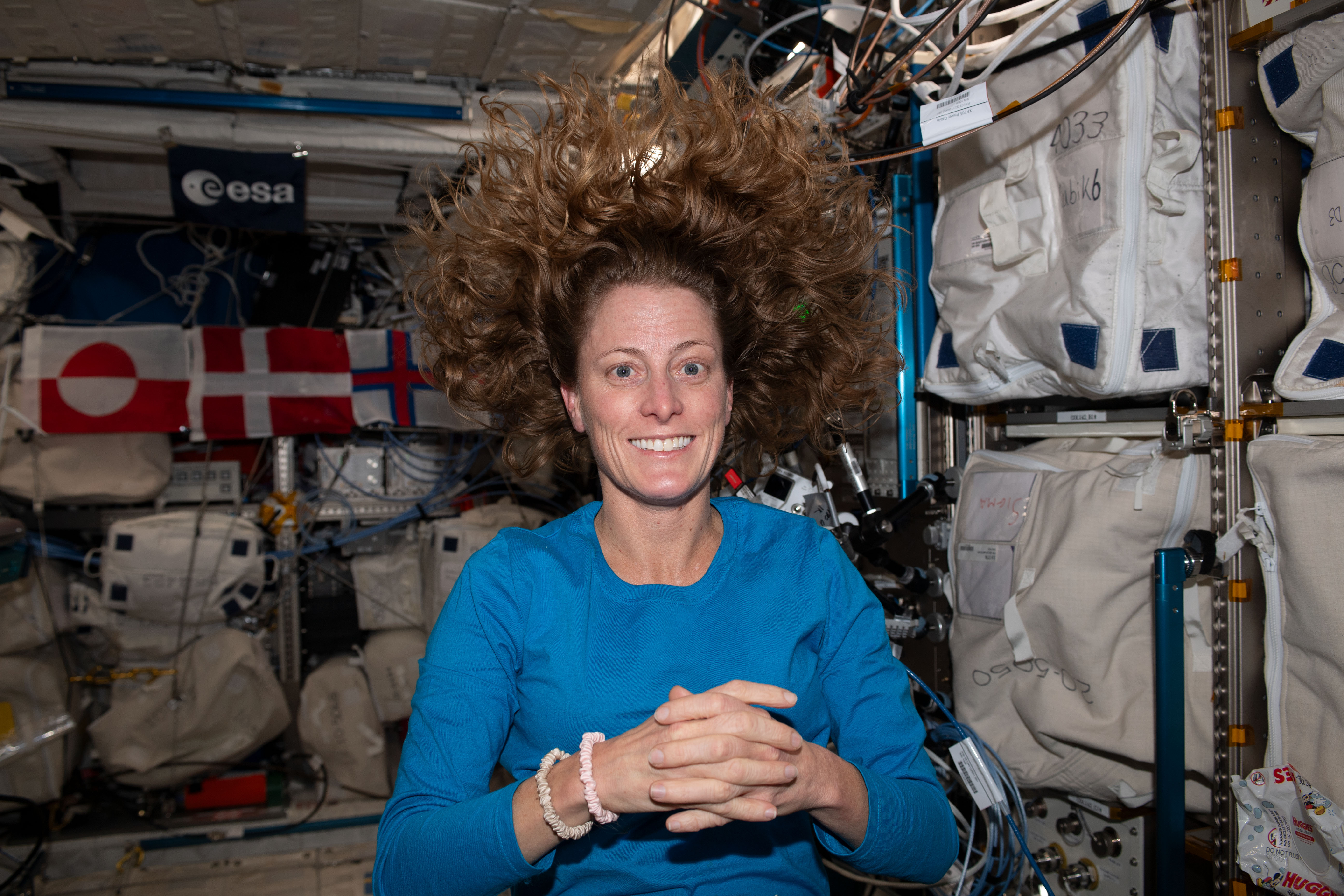 NASA Astronaut Loral O'Hara After First Microgravity Haircut - NASA