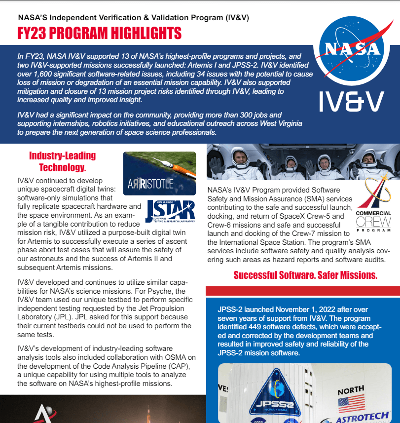About NASA's IV&V Program