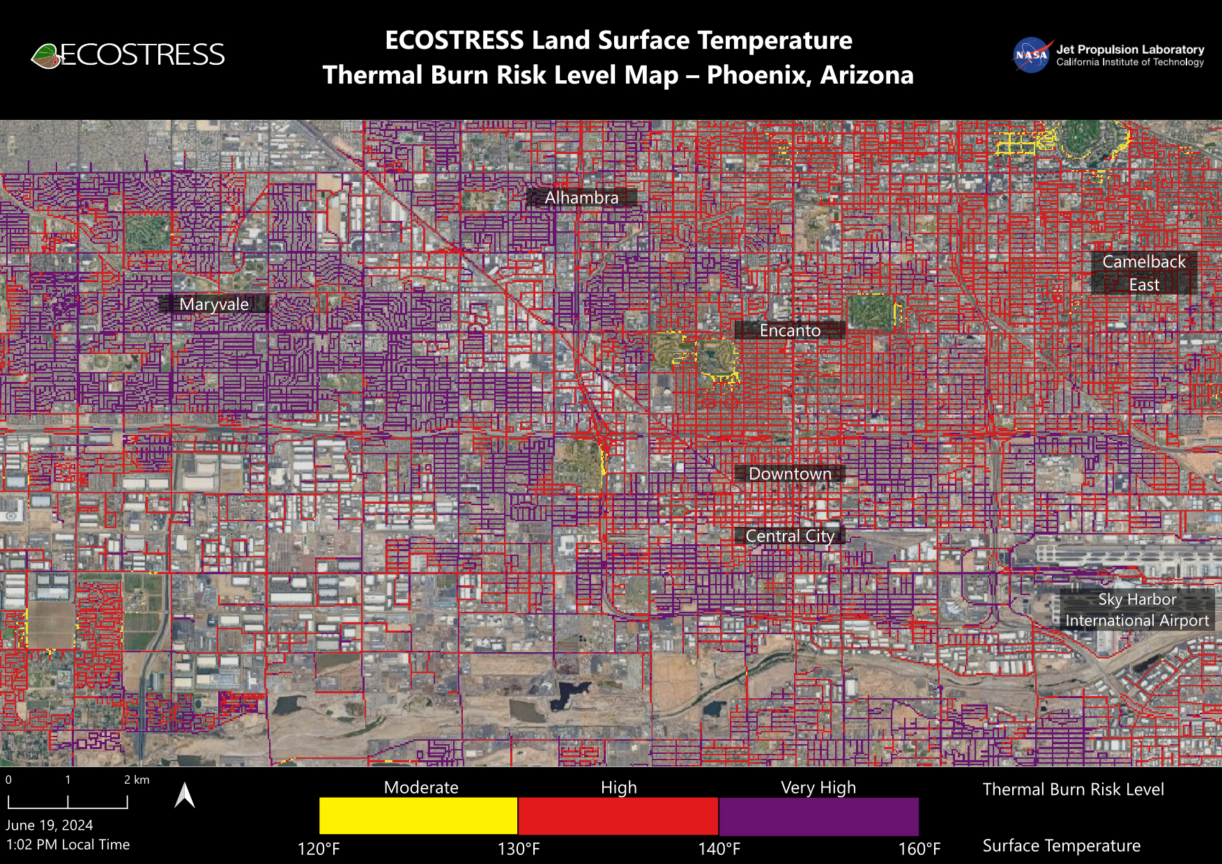 NASA’s ECOSTRESS Maps Burn Risk Across Phoenix Streets - NASA